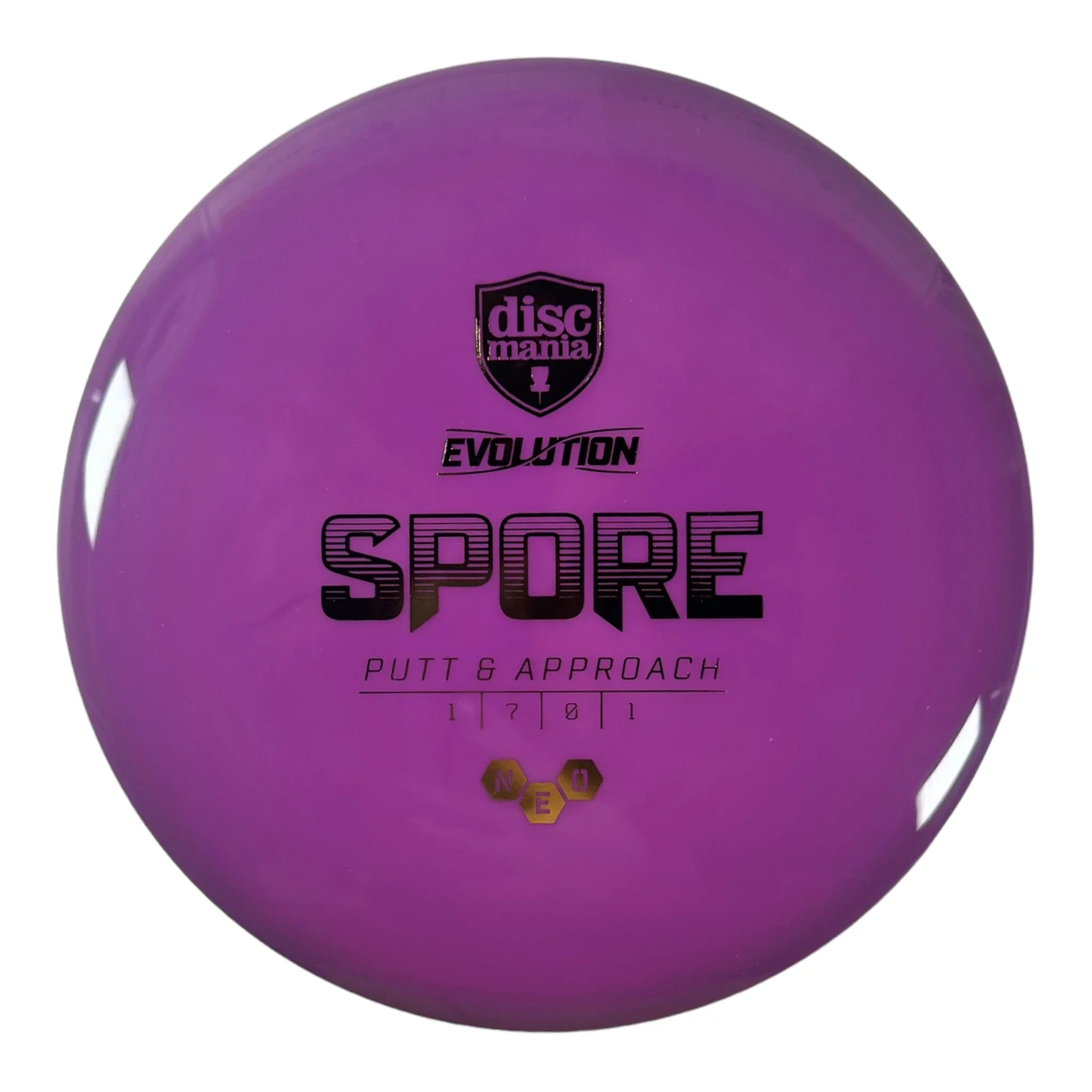 Spore | Neo | Purple/Gold 159g by Discmania – Perks and Re-creation